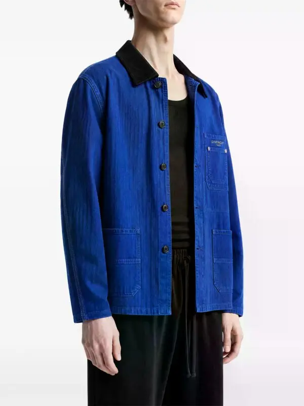 Givenchy Corduroy Collar Logo Print Jacket