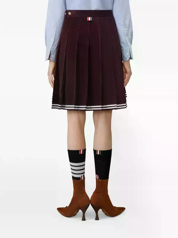 Thom Browne Pleated Mini Skirt With Signature Striping