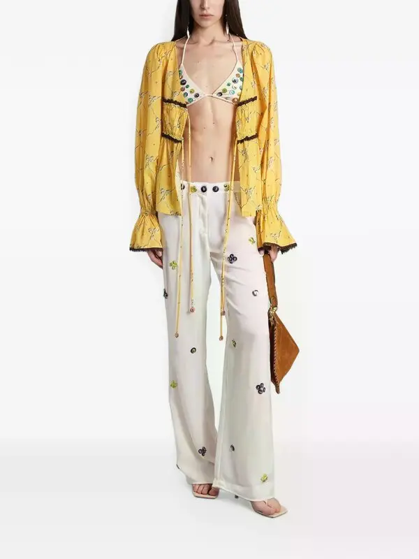 SIEDRES Embellished Wide-leg Trousers