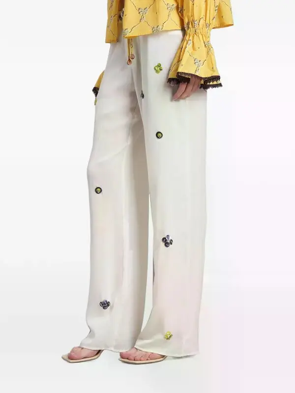 SIEDRES Embellished Wide-leg Trousers