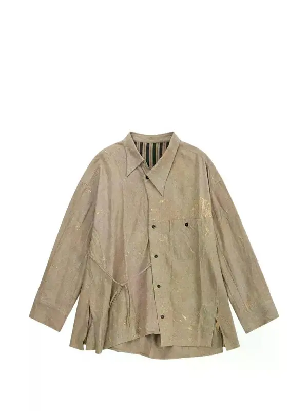 ZIGGY CHEN Splatter-print Asymmetric Shirt