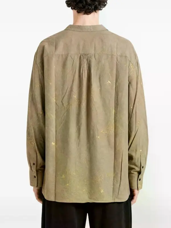 ZIGGY CHEN Splatter-print Asymmetric Shirt