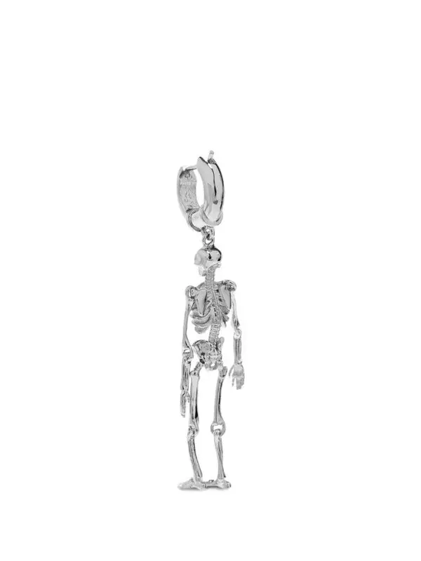 Alexander McQueen Skeleton Pendant Hoop Earring