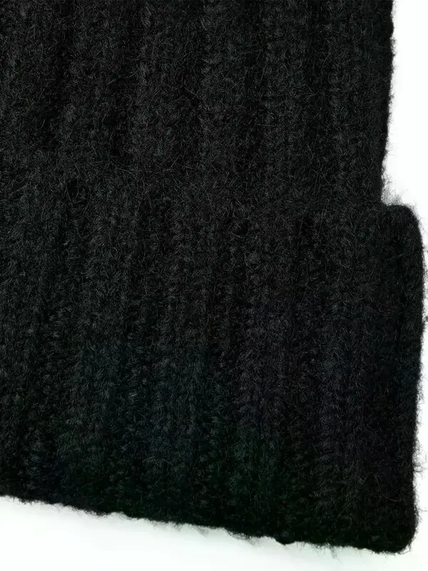Karl Lagerfeld Ribbed-knit Beanie Hat