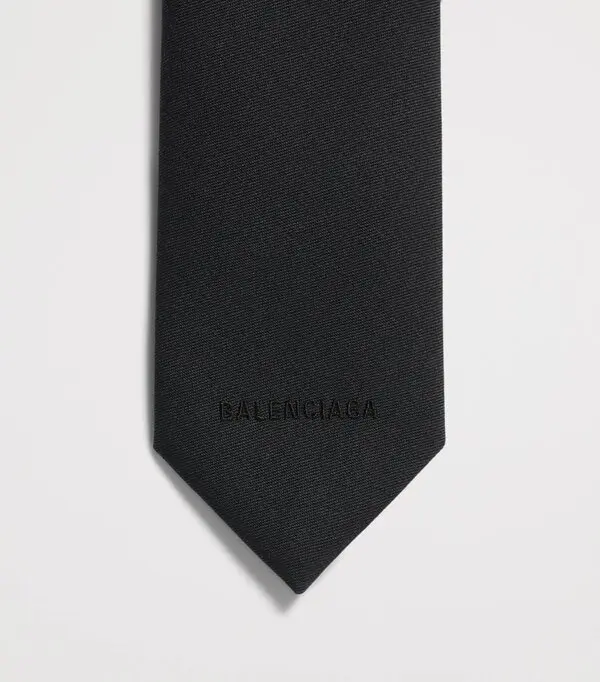 Balenciaga Wool Logo Tie