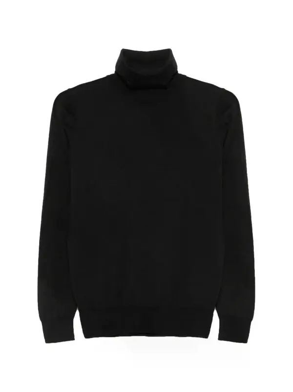 SERGIO MORETTI FIRENZE Fine Knit Roll Neck Long Sleeve Jumper - Black