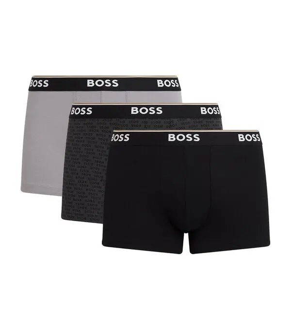 BOSS Stretch-cotton Power Trunks - Grey