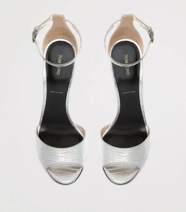 TOM FORD Metallic Leather Stiletto Sandals