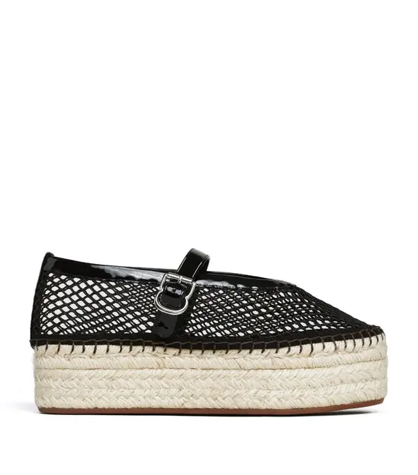 Alaïa Net Platform Espadrilles - Black