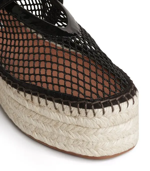 Alaïa Net Platform Espadrilles - Black