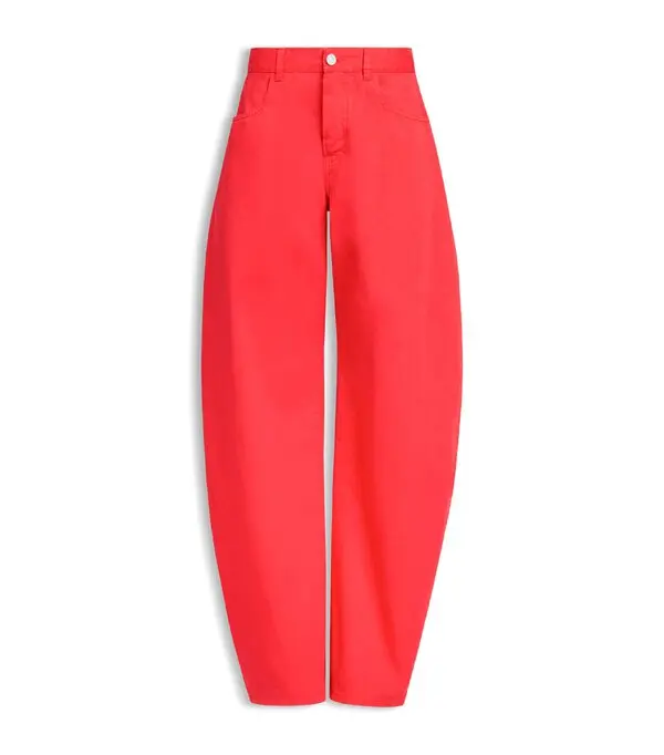 Alaïa High-waist Barrel-leg Denim Trousers