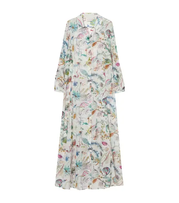Marina Rinaldi Cotton-silk Maxi Shirt Dress - Neutral