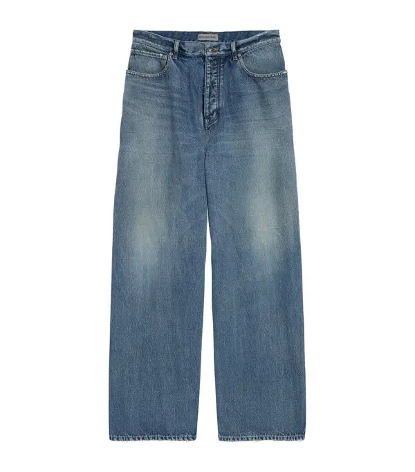 Balenciaga Distressed Wide-leg Jeans