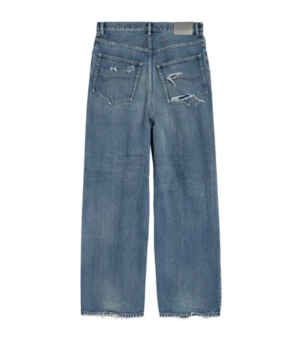 Balenciaga Distressed Wide-leg Jeans