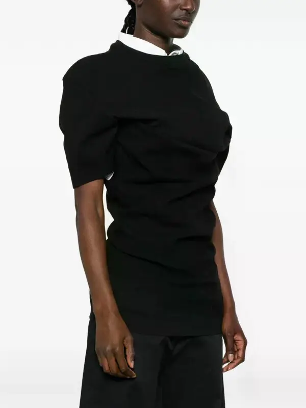 Issey Miyake Draped Rear-zip Mini Dress