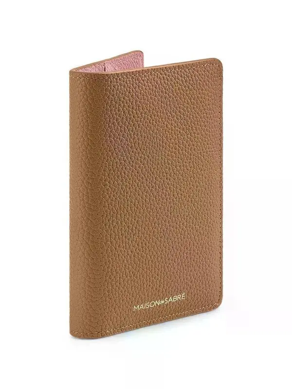 MAISON DE SABRE Full-grain Leather Passport Holder - Brown