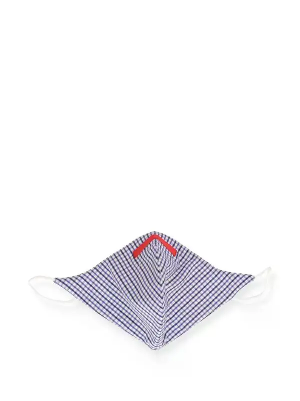 Isaia Check-pattern Face Mask - White