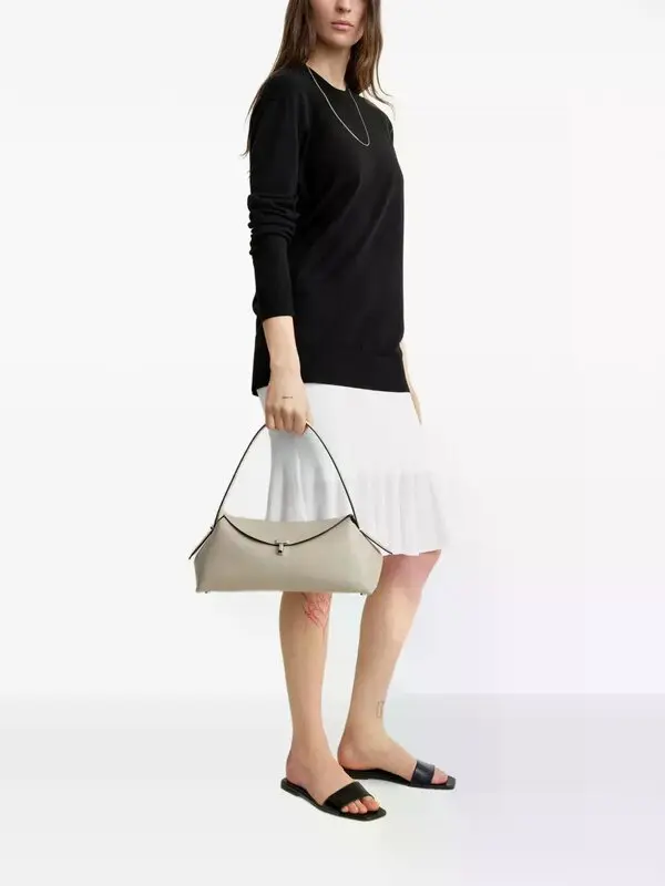 TOTEME T-lock Leather Shoulder Bag - Neutrals