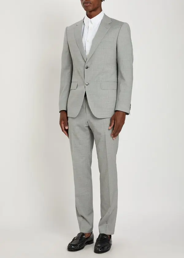 BOSS Houndstooth Stretch-wool Suit