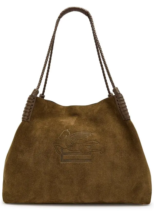 Etro Libra Large Suede And Leather Tote - Multicoloured
