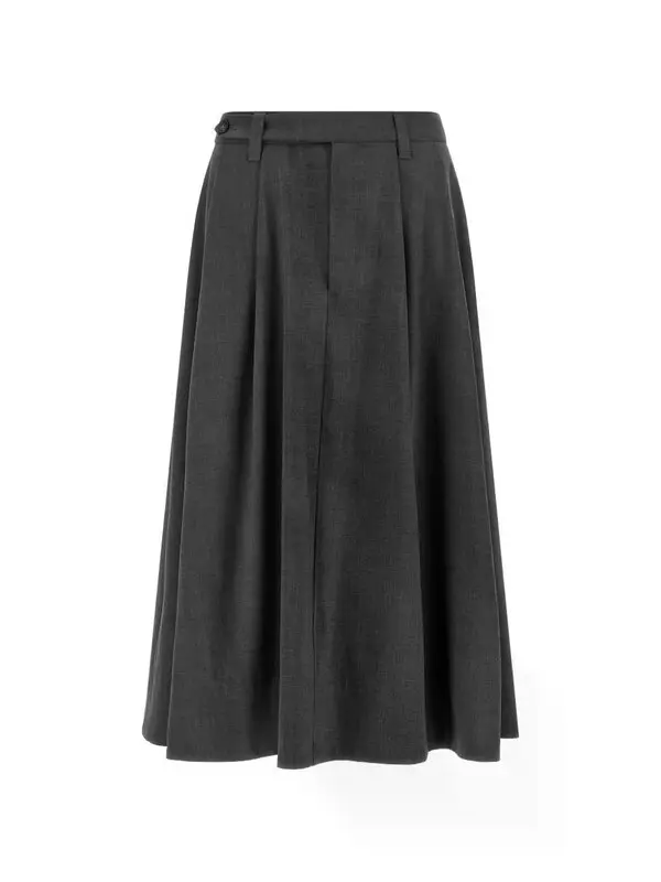 Brunello Cucinelli Monile Detail Flared Midi Skirt - Grey