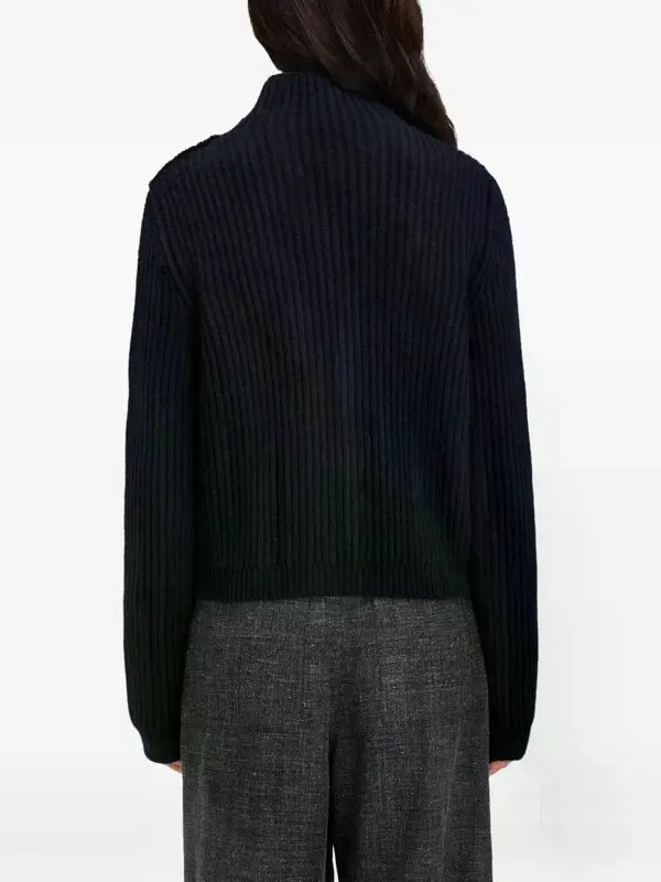 FERRAGAMO Knitted Sweater With Gancini Button Detail