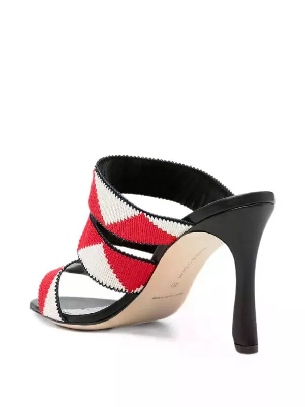 Manolo Blahnik Capro Woven Strap Sandals - Red