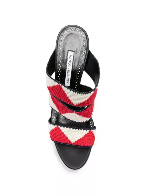 Manolo Blahnik Capro Woven Strap Sandals - Red