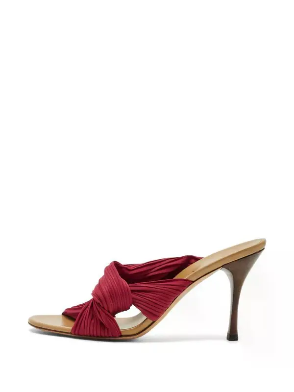 Gucci Pleated Knotted Stiletto Sandals - Red