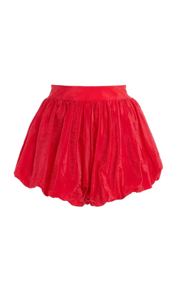 THE FRANKIE SHOP Alina Sheer Bubble-hem Shorts - Red