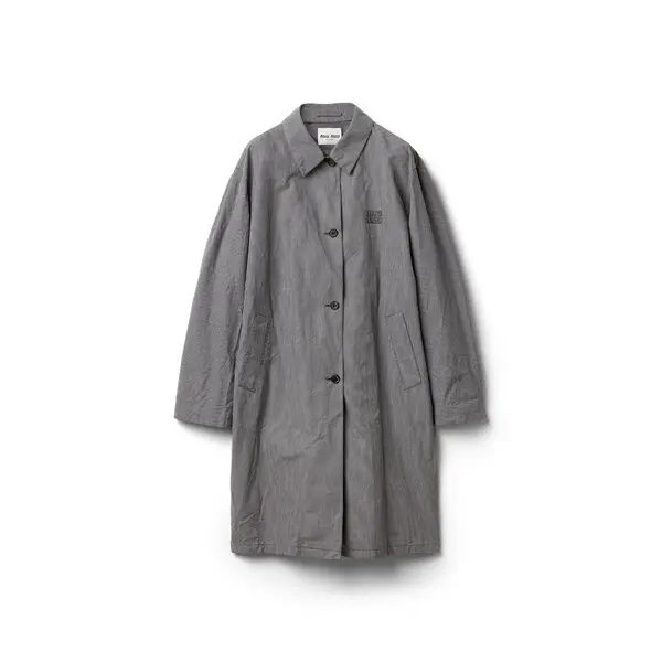 Miu Miu Single-breasted Gingham Check Trench Coat