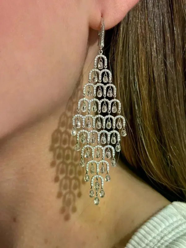 JEWELS AFICIONADO Diamond Chandelier Earrings