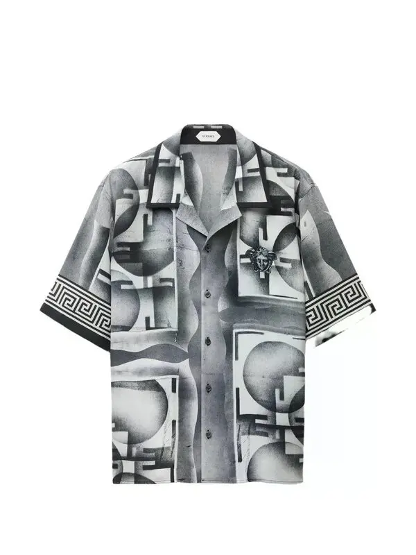 Versace Printed Crêpe De Chine Silk Shirt