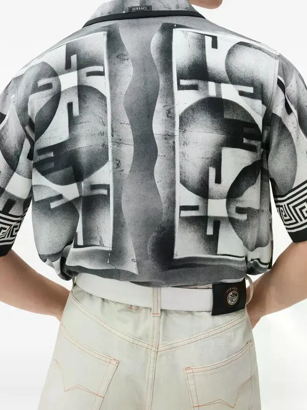 Versace Printed Crêpe De Chine Silk Shirt
