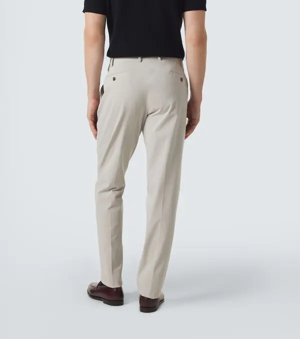 LARDINI Cotton-blend Slim Fit Trousers