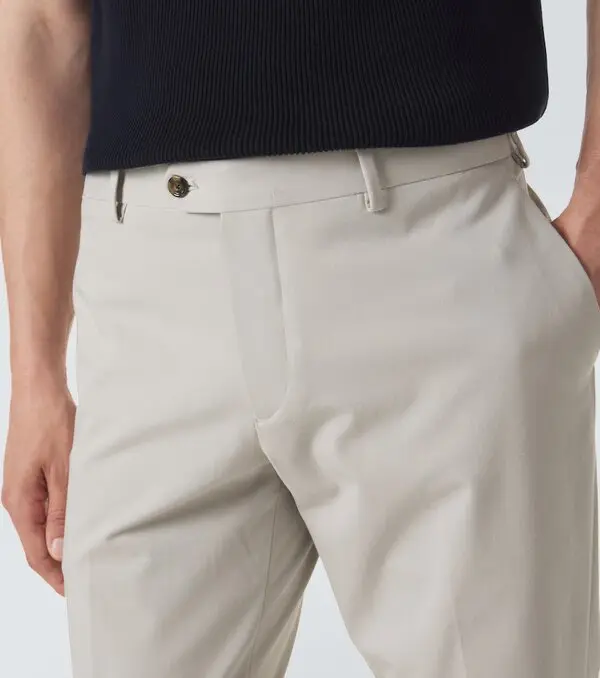 LARDINI Cotton-blend Slim Fit Trousers