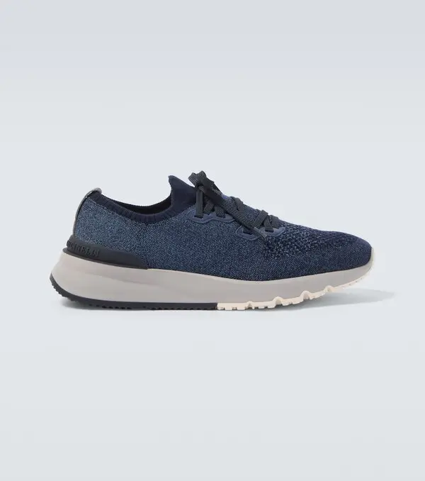 Brunello Cucinelli Knitted Lace-up Sneakers