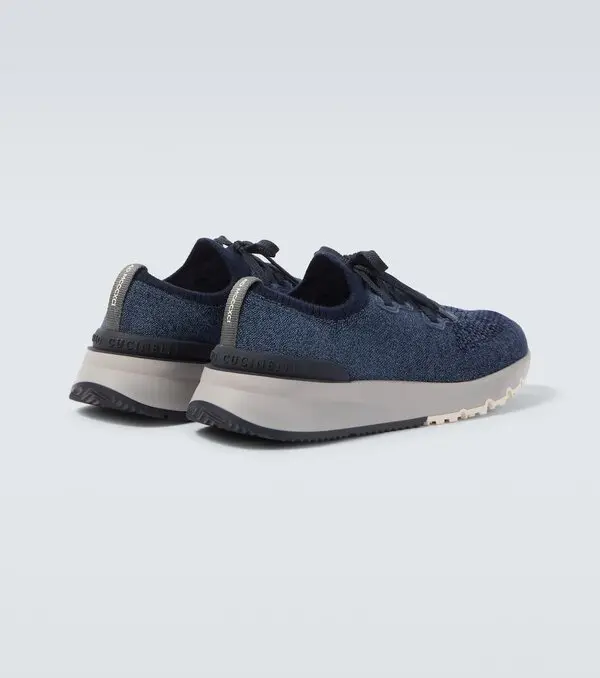 Brunello Cucinelli Knitted Lace-up Sneakers