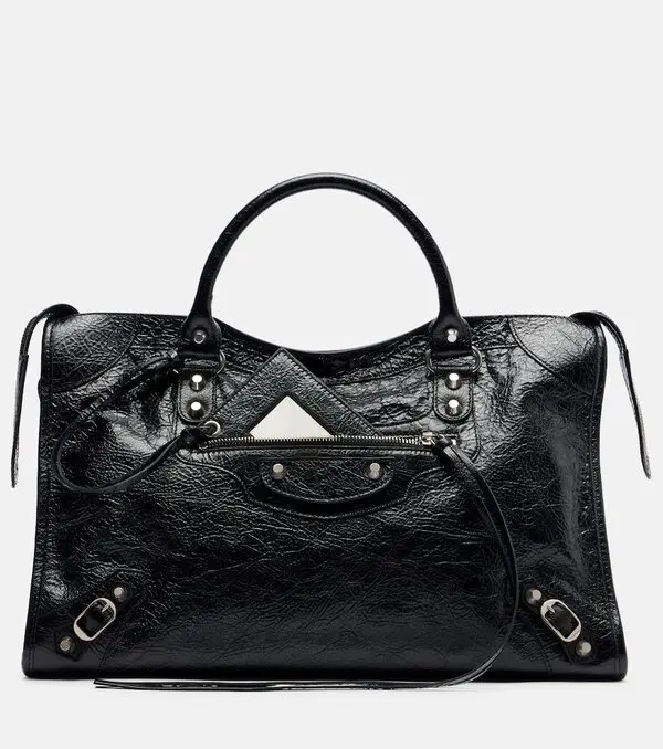 Balenciaga Le City Medium Leather Top-handle Bag - Black