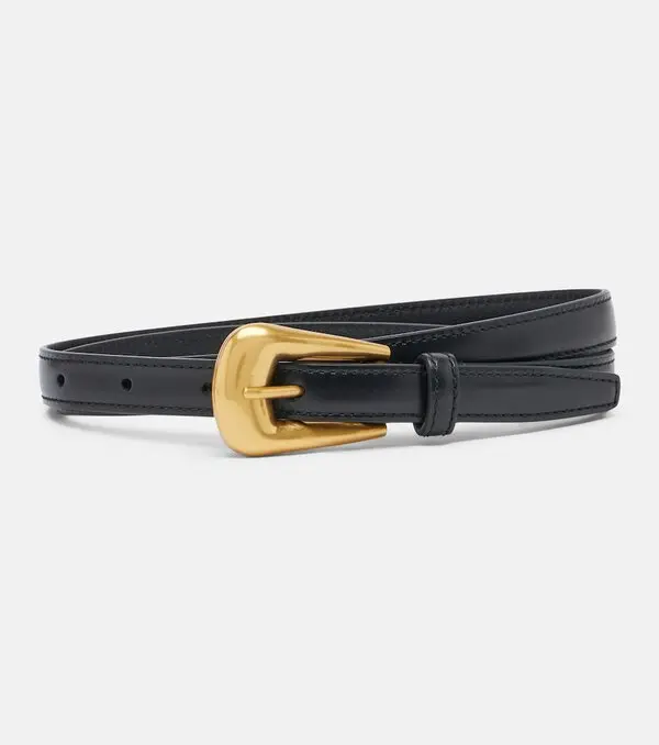 Saint Laurent Folk Leather Belt - Black