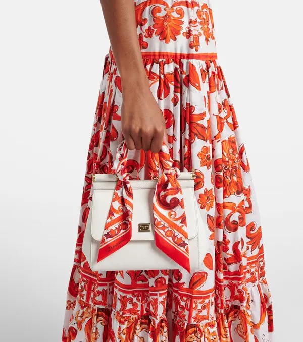 Dolce & Gabbana Majolica Silk Twill Scarf - Orange