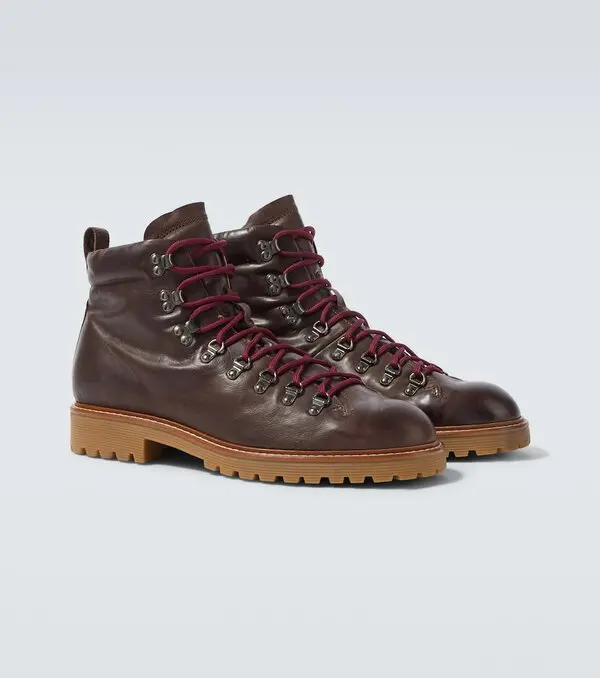 Eleventy Leather Lace-up Boots