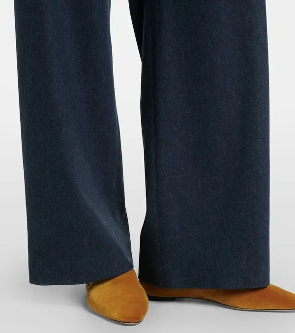 Eleventy Wool And Cashmere Wide-leg Trousers