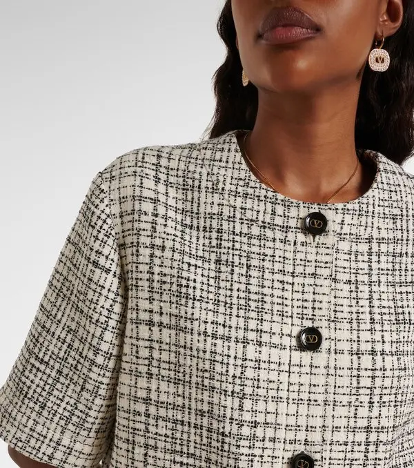 Valentino Garavani Cotton-blend Tweed Jacket - White