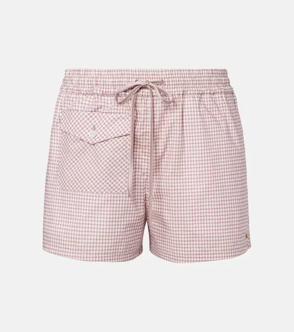 Valentino Garavani Gingham Cotton Shorts - Pink