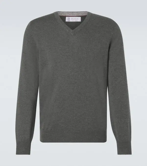 Brunello Cucinelli V-neck Cashmere Sweater - Green
