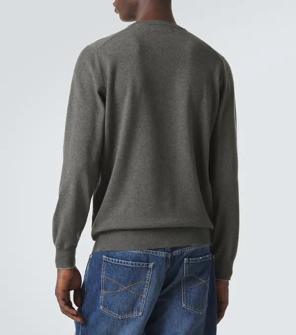 Brunello Cucinelli V-neck Cashmere Sweater - Green