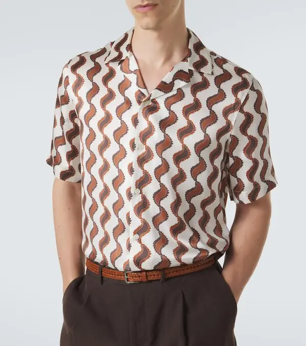 Frescobol Carioca Roberto Printed Silk Bowling Shirt - Multicoloured