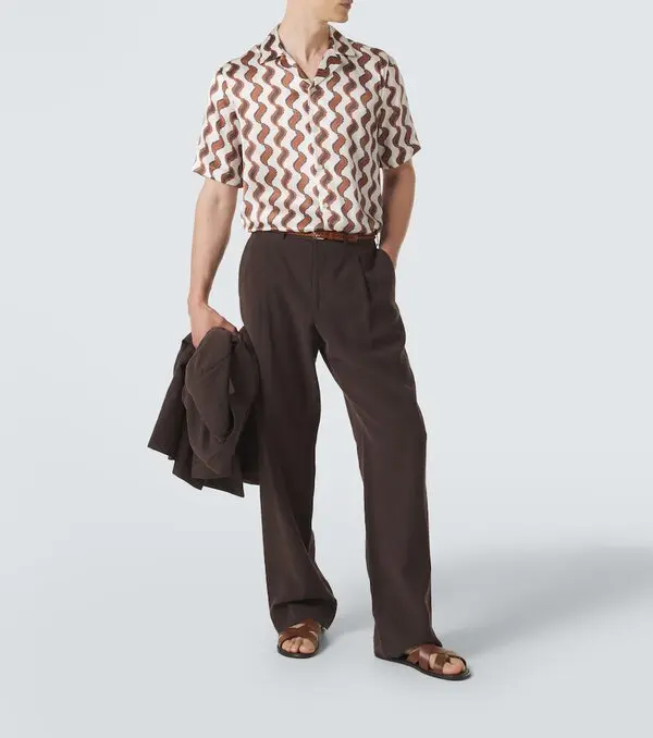 Frescobol Carioca Roberto Printed Silk Bowling Shirt - Multicoloured