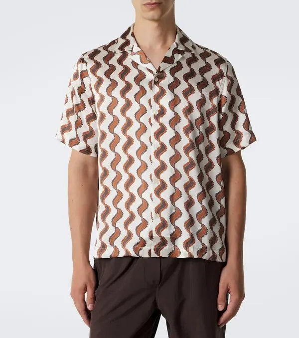 Frescobol Carioca Roberto Printed Silk Bowling Shirt - Multicoloured